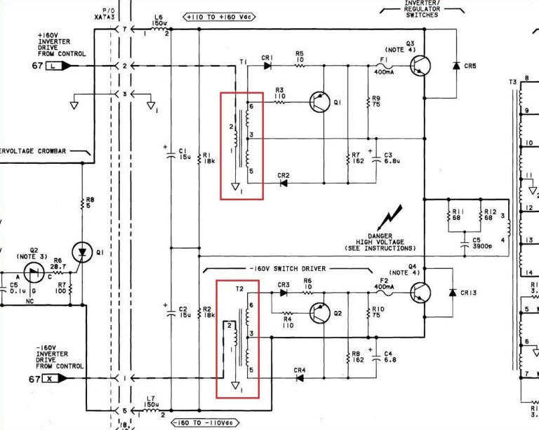 HP 8662A 8663A Power Supply A7A3 Assy: base transformer defect ...