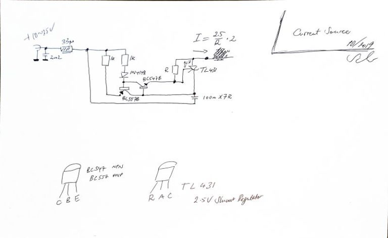 A precision current source: a mirror, and a TL431 | SimonsDialogs